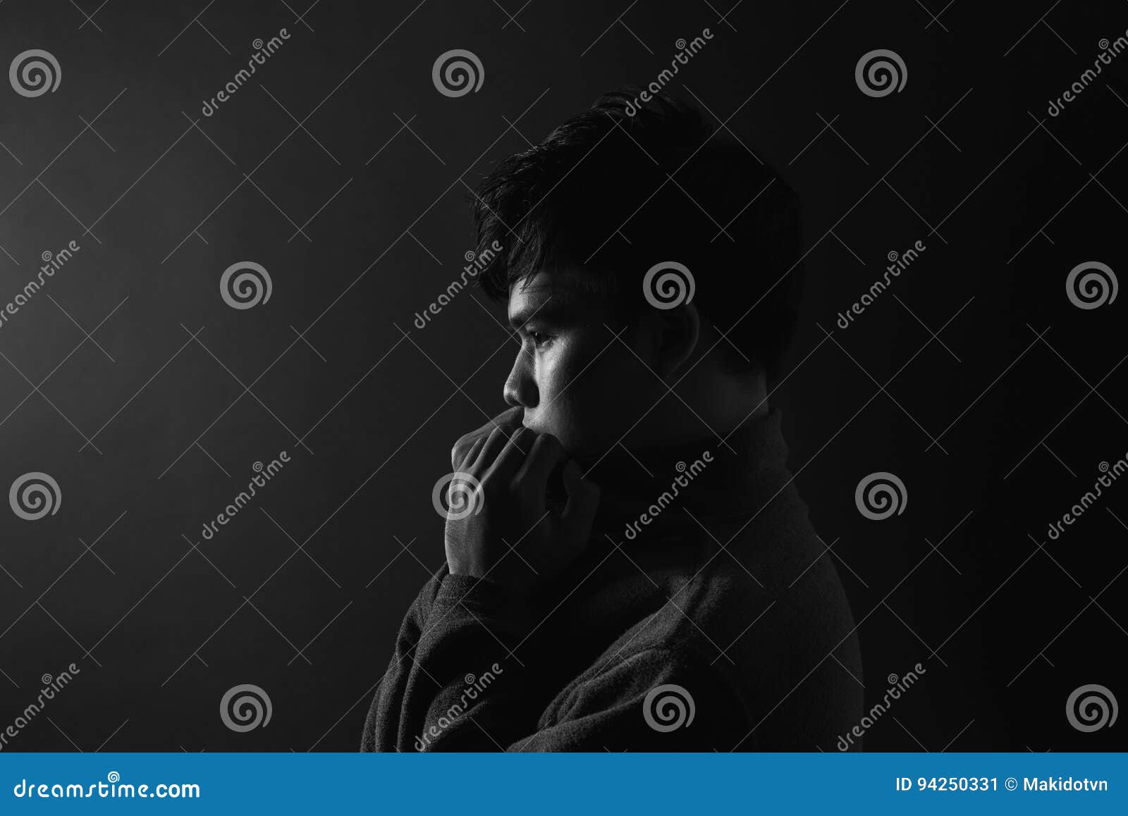 Portrait of Sad Young Asian Men. Sadness Stock Image - Image of asia ...