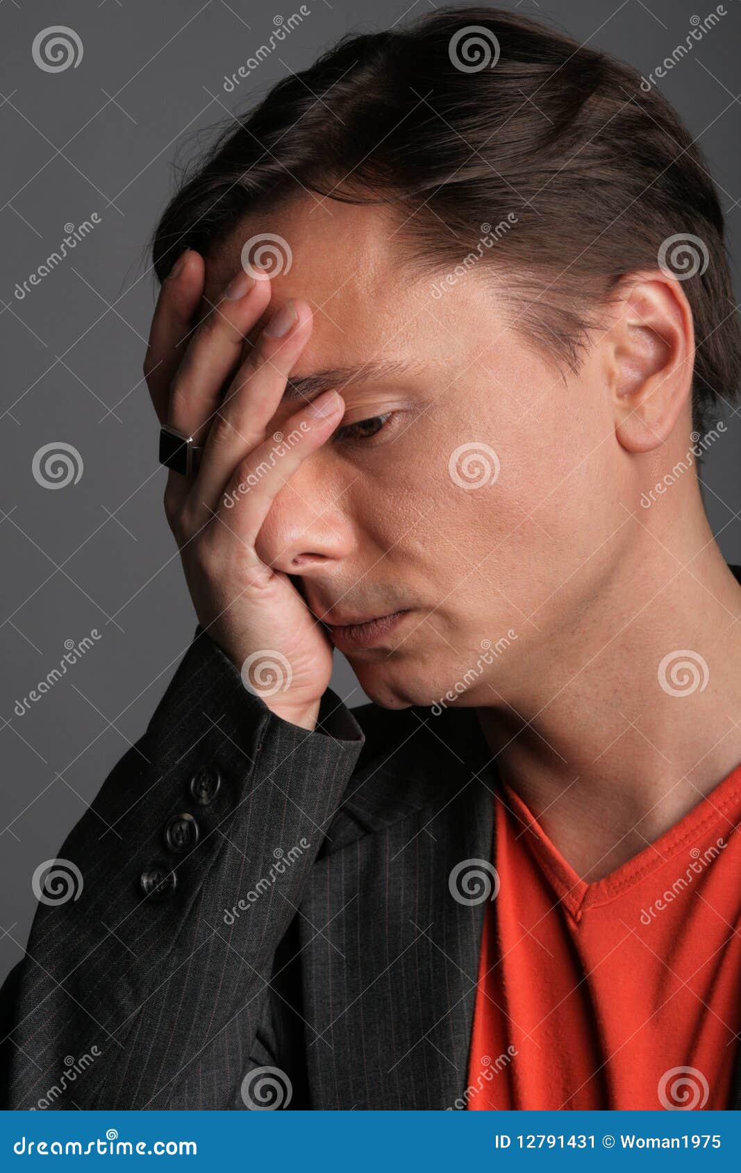 Portrait of the Sad Young Man Stock Image - Image of human, pain: 12791431
