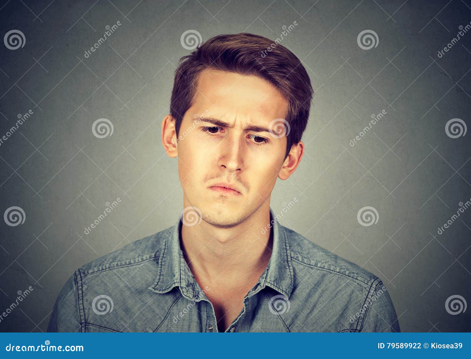 Portrait of a Sad Young Man Stock Photo - Image of sorry, sadness: 79589922