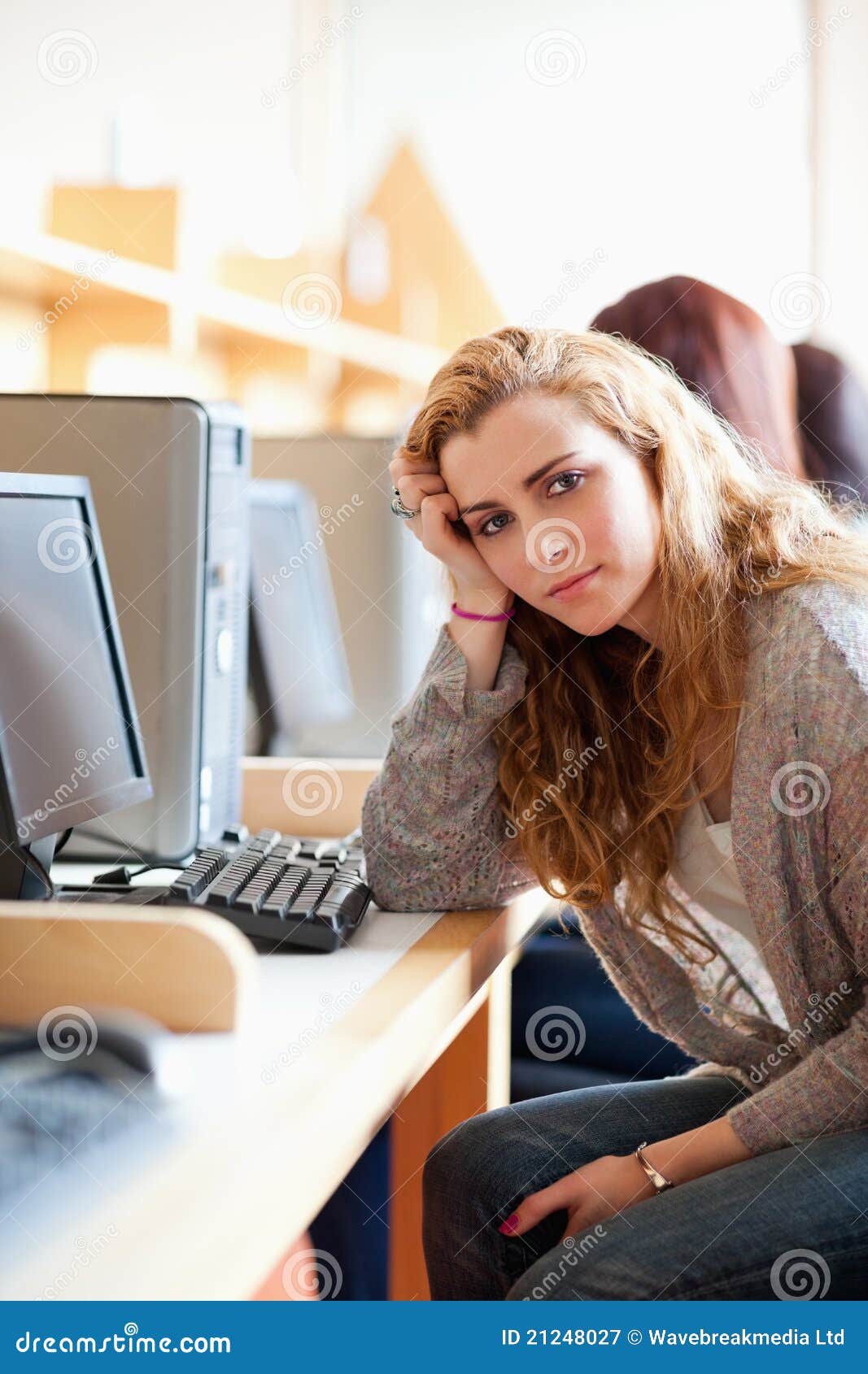 Portrait of a Sad Young Student Posing Stock Image - Image of attitude ...