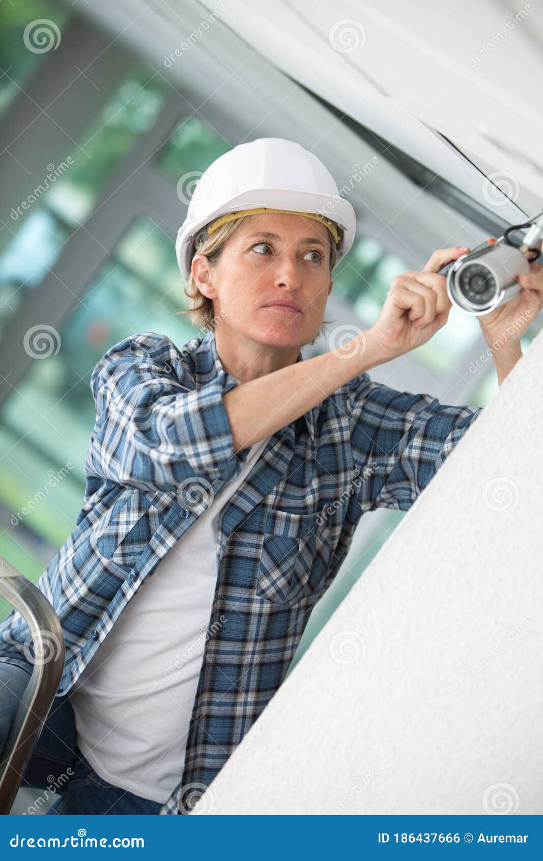 Portrait Safeguard Checking Cctv Stock Photo - Image of screen ...