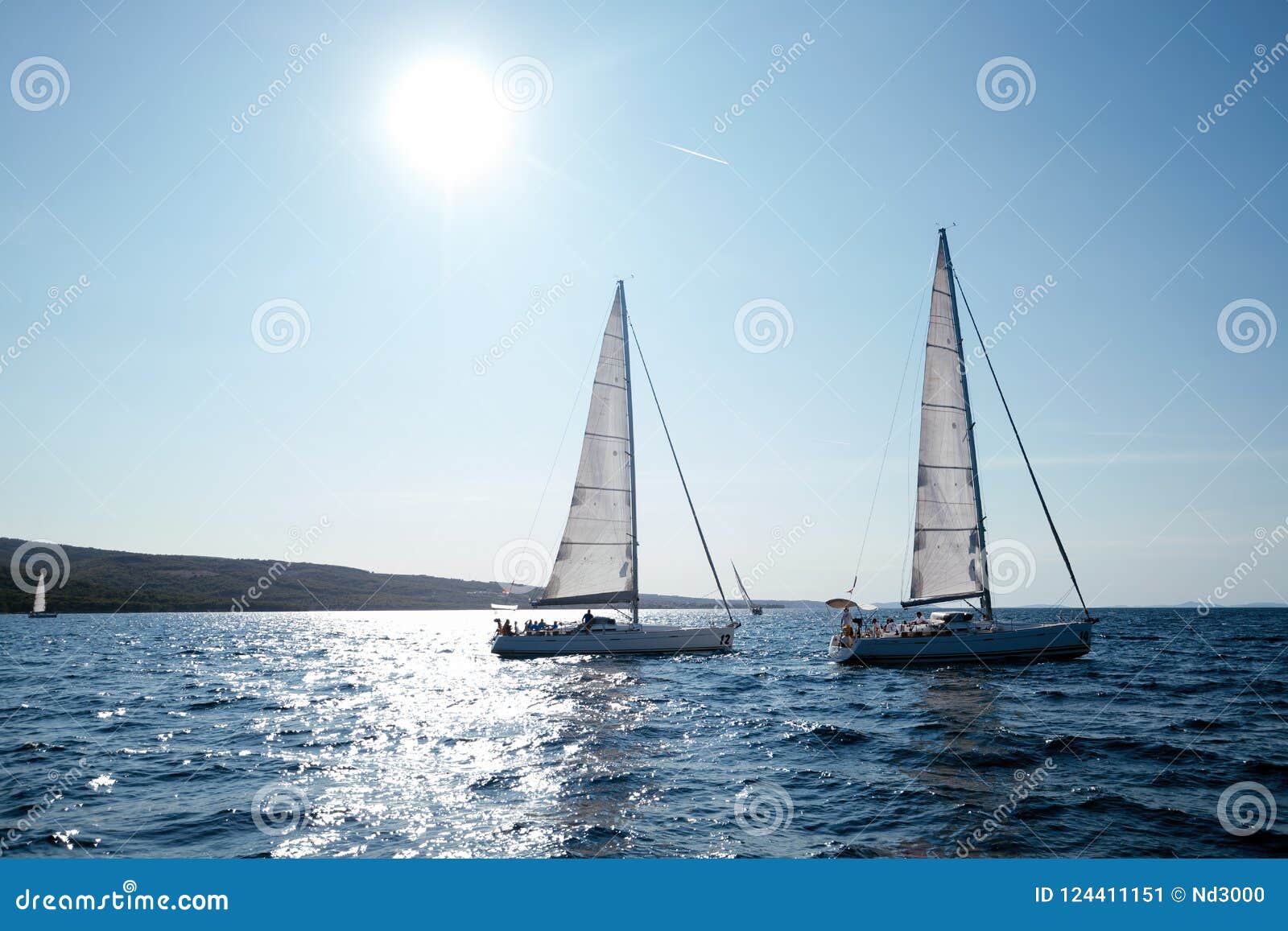 Portrait of Sailing Boats on Open Sea Stock Image - Image of transport ...