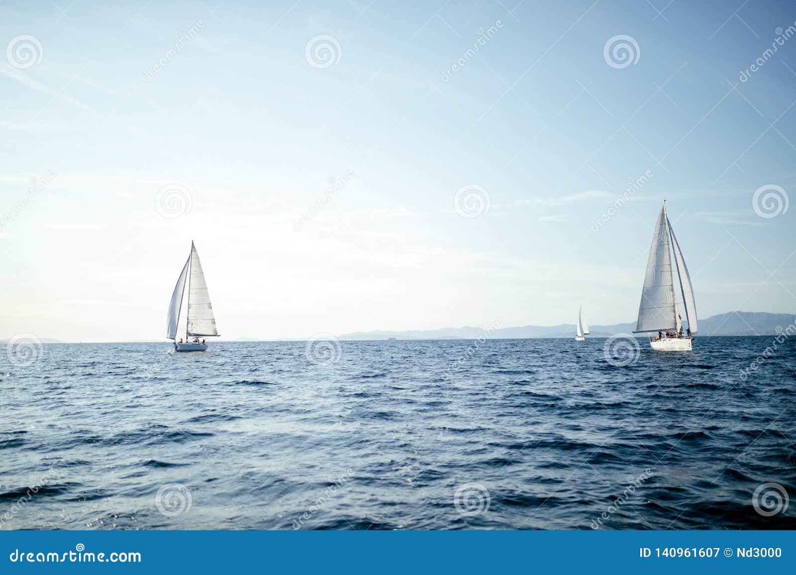 Portrait of Sailing Boats on Open Sea Stock Image - Image of adventure ...