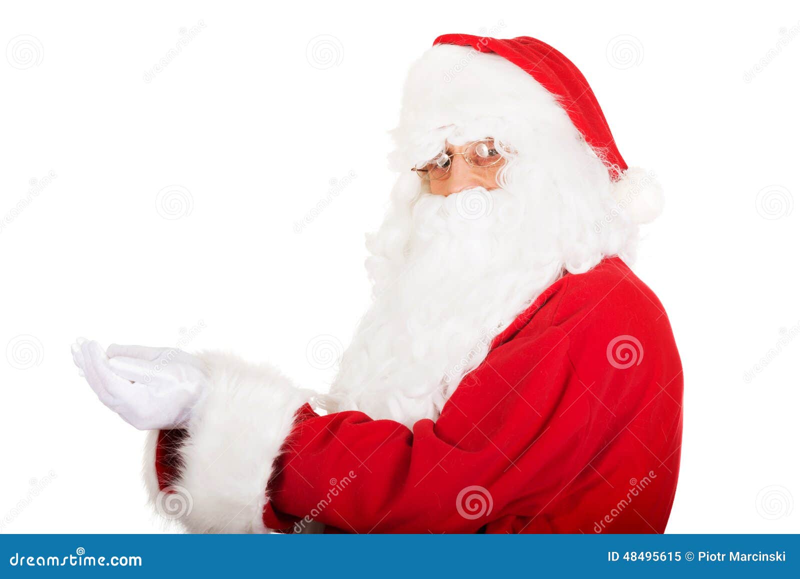 Portrait of Santa Claus with Open Hands Stock Image - Image of hand ...