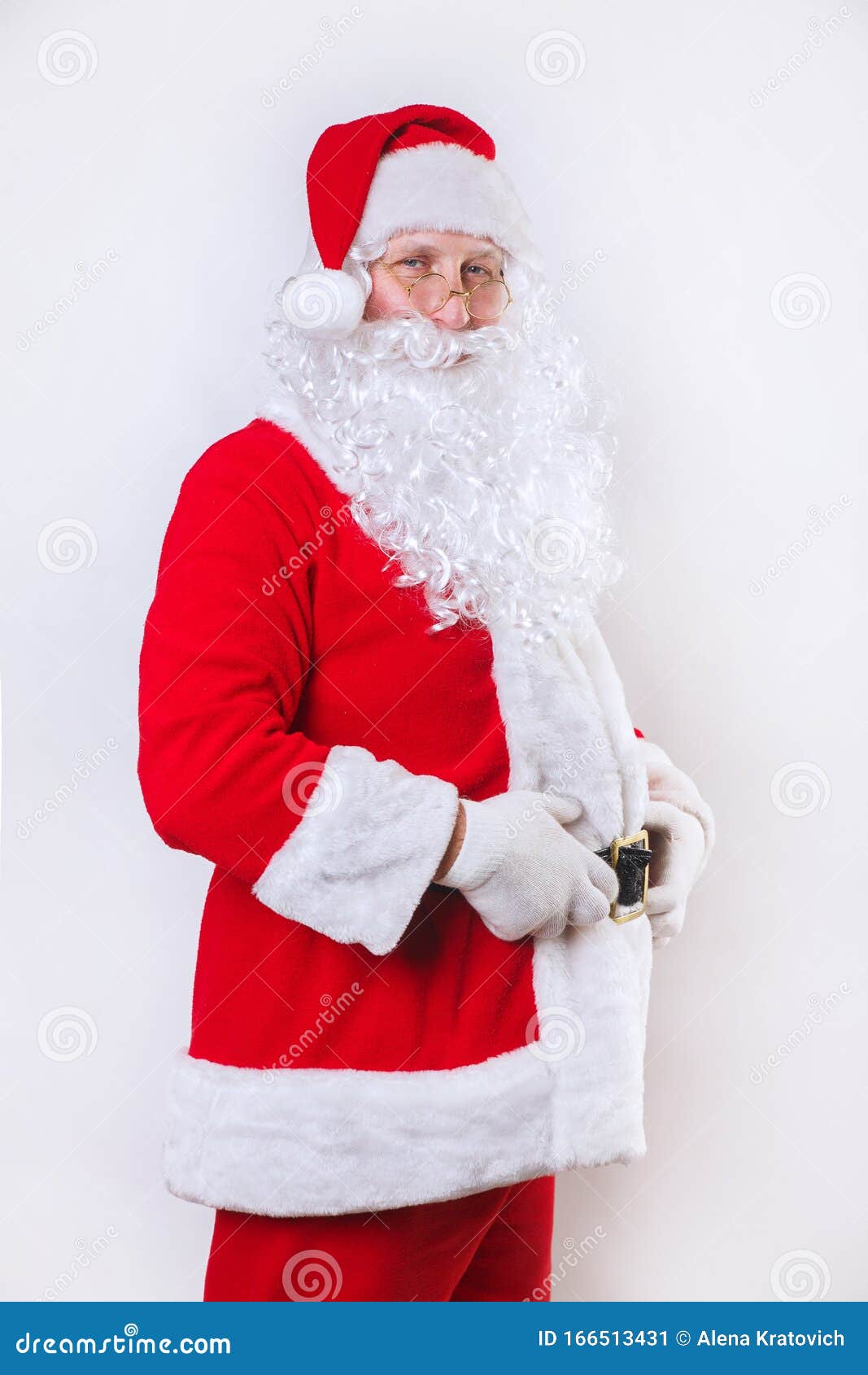 Portrait of Santa Claus Standing on White Background Stock Image ...