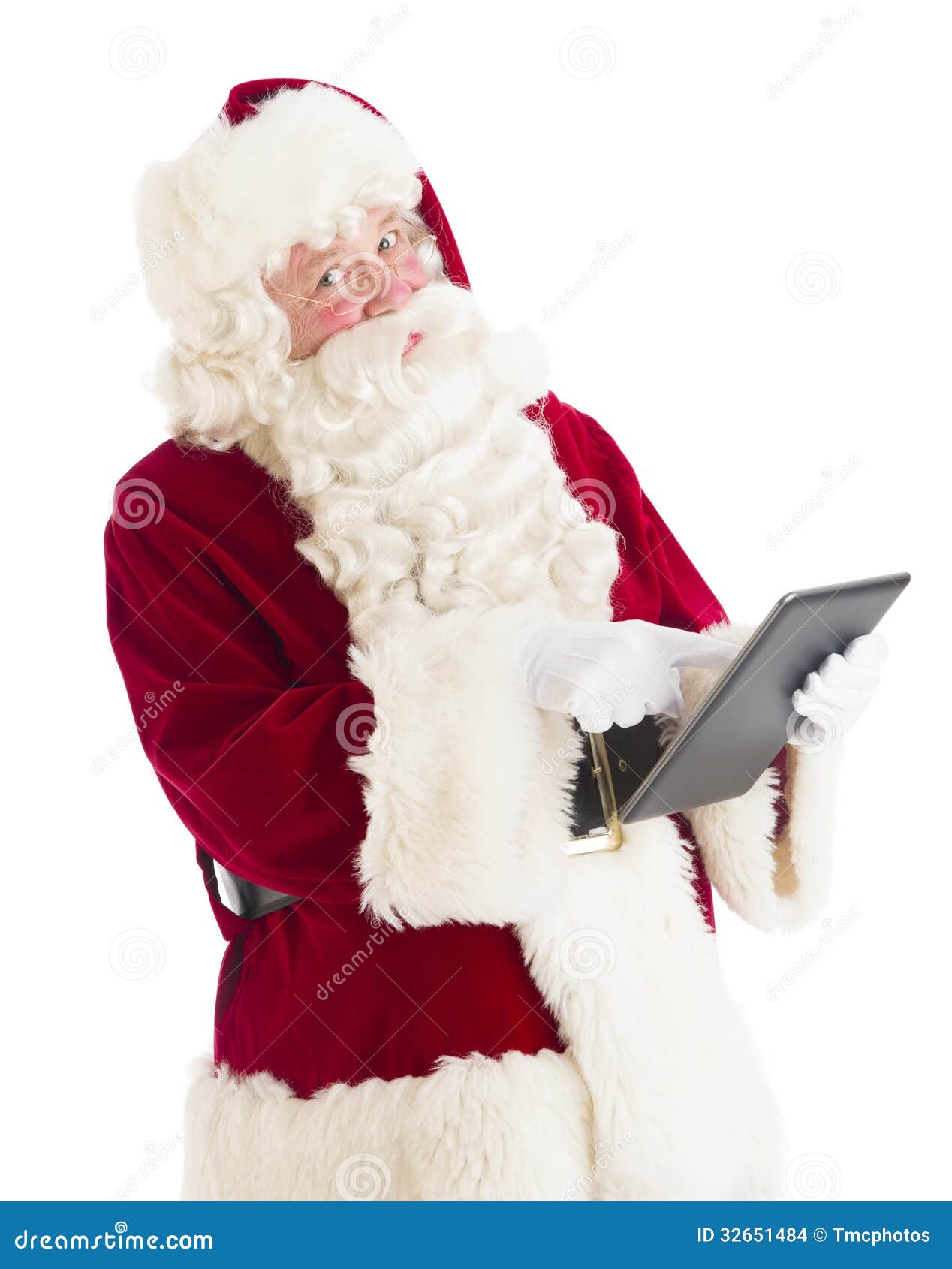 Portrait of Santa Claus Using Digital Tablet Stock Photo - Image of ...