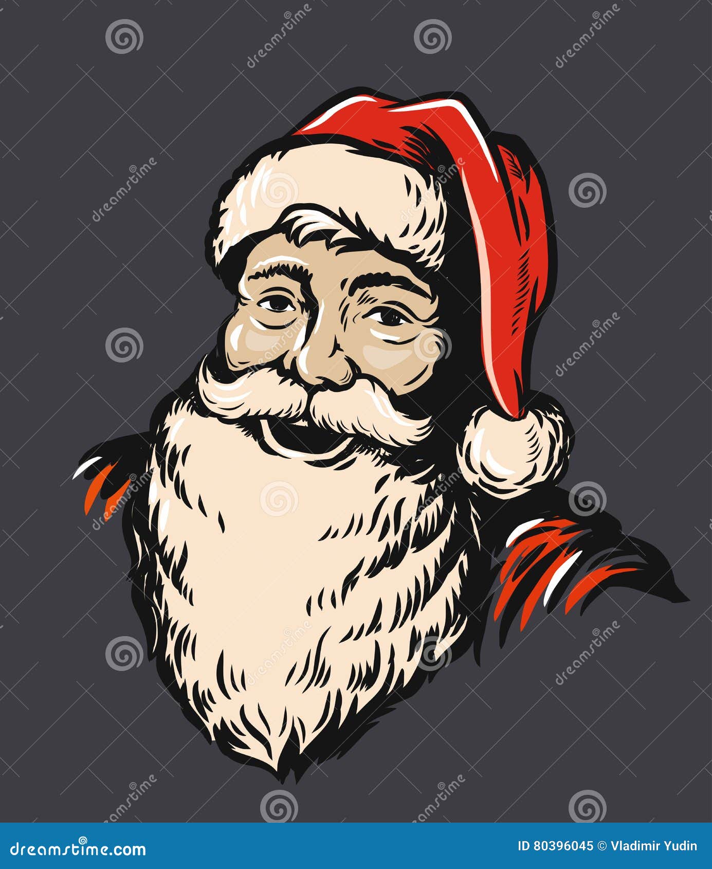 Portrait Santa Claus Face Cut Mask Silhouette Vector Illustration ...