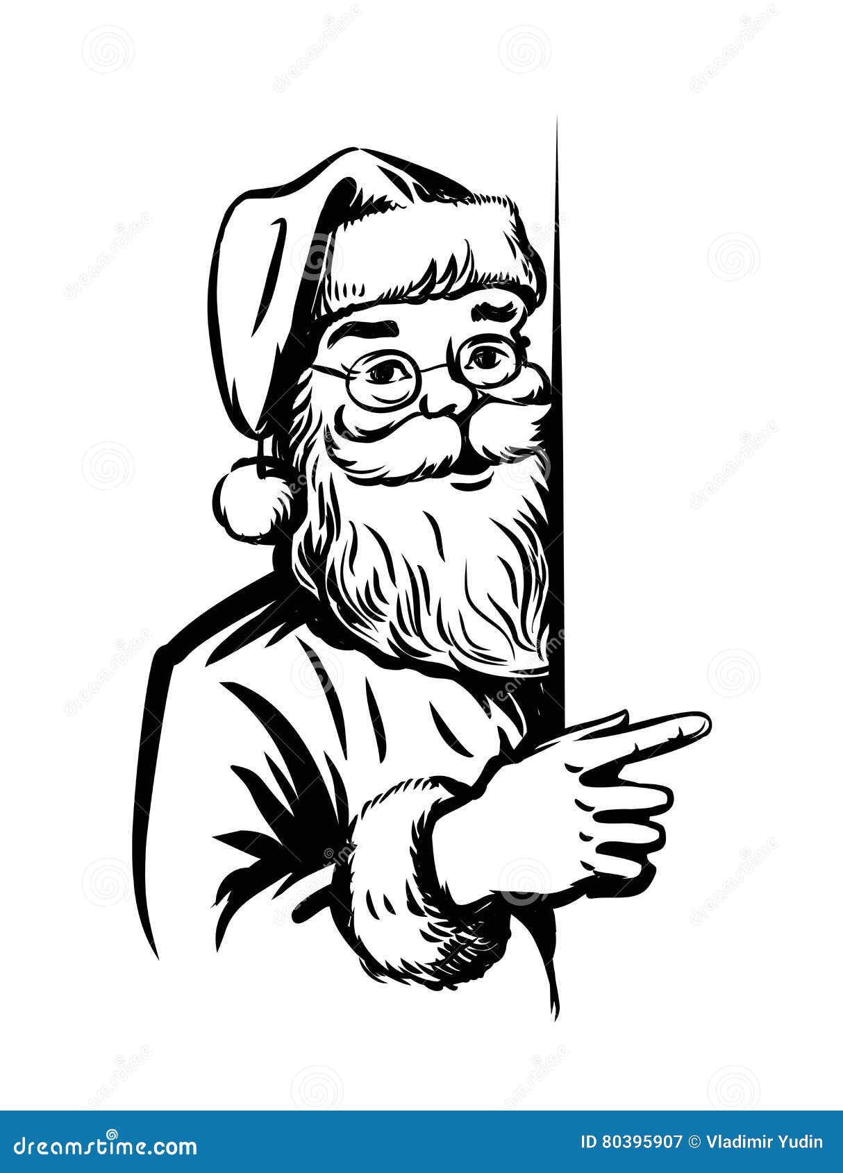 Portrait Santa Claus stock vector. Illustration of cartoon - 80395907
