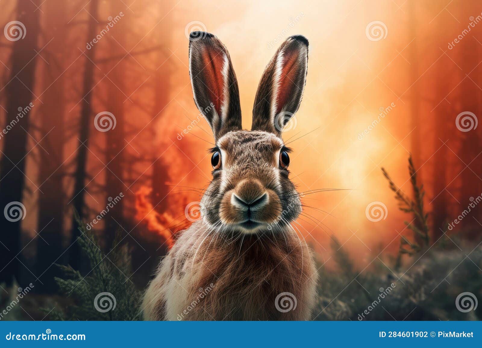Scared Hare Character Running Away From Someone, Cartoon Illustration ...