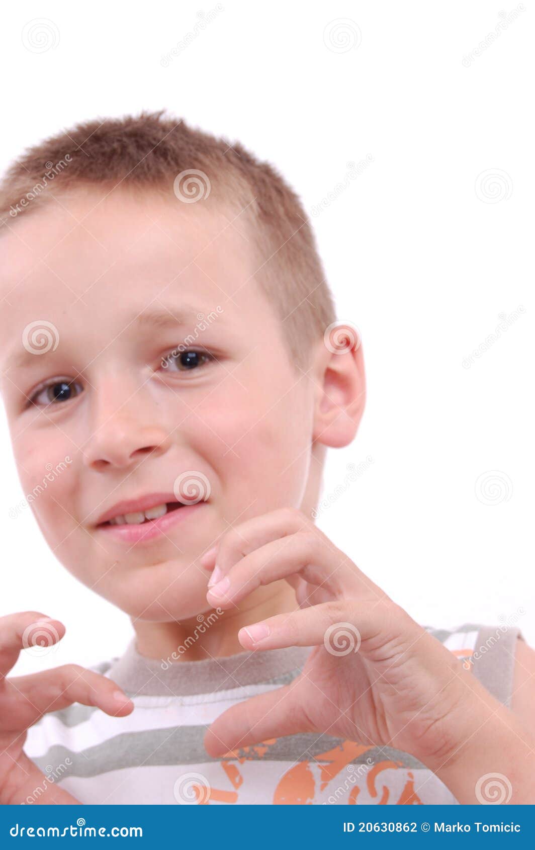 Portrait of a Scared Little Boy Stock Photo - Image of funny, person ...