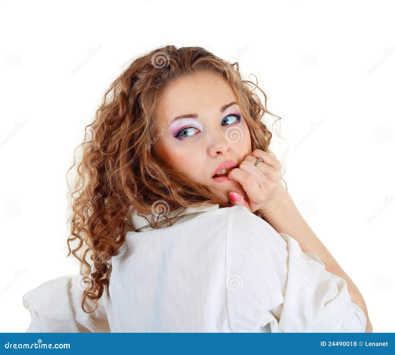 Portrait of the Scared Woman Stock Photo - Image of expressions ...