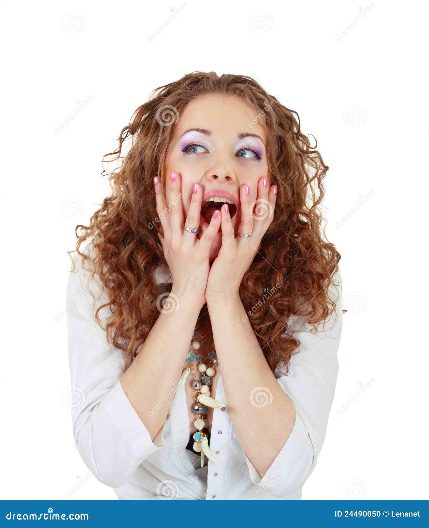 Portrait of the Scared Woman Stock Photo - Image of corporate, hair ...