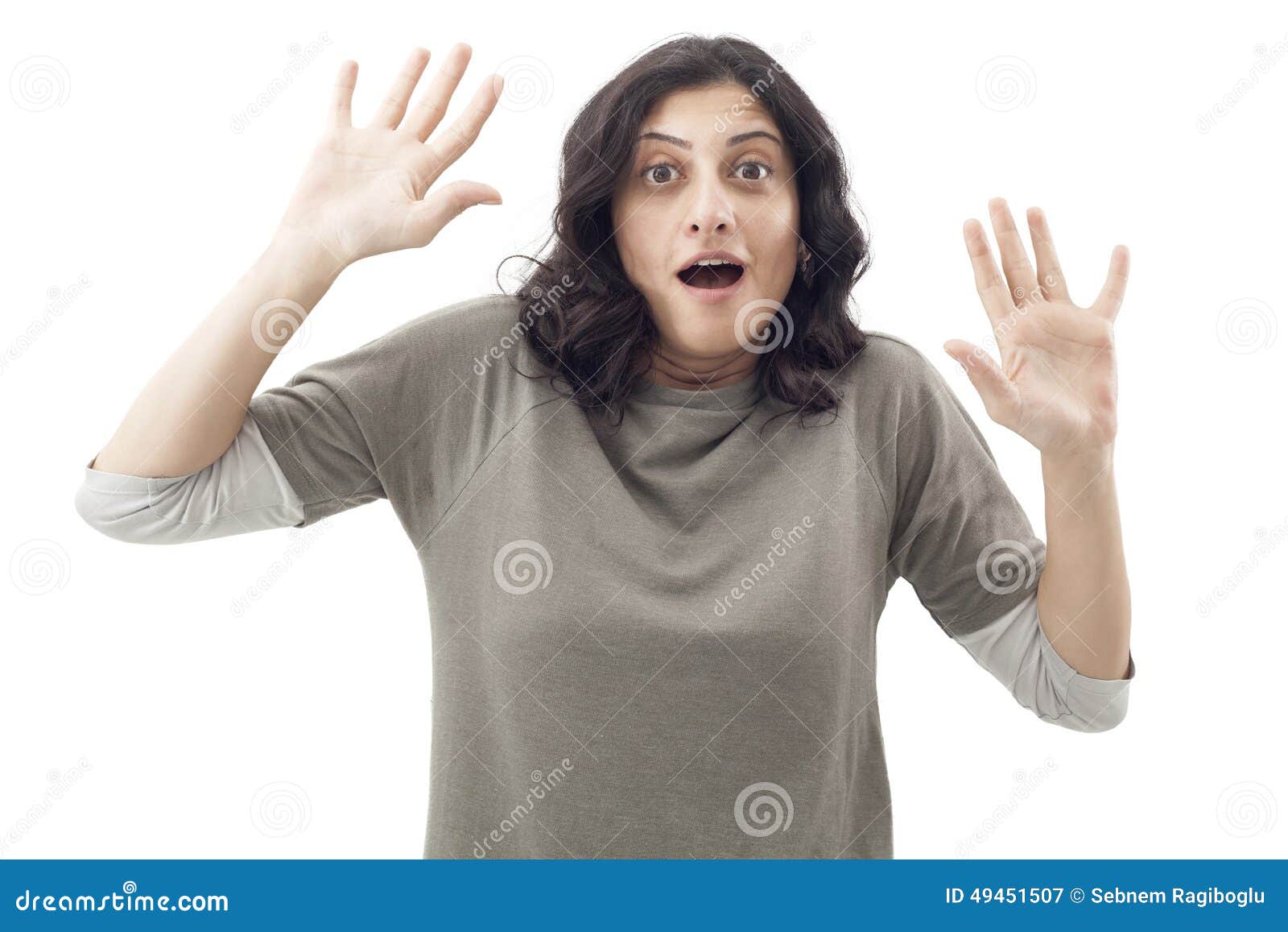 Portrait of scared woman stock image. Image of girl, handsome - 49451507