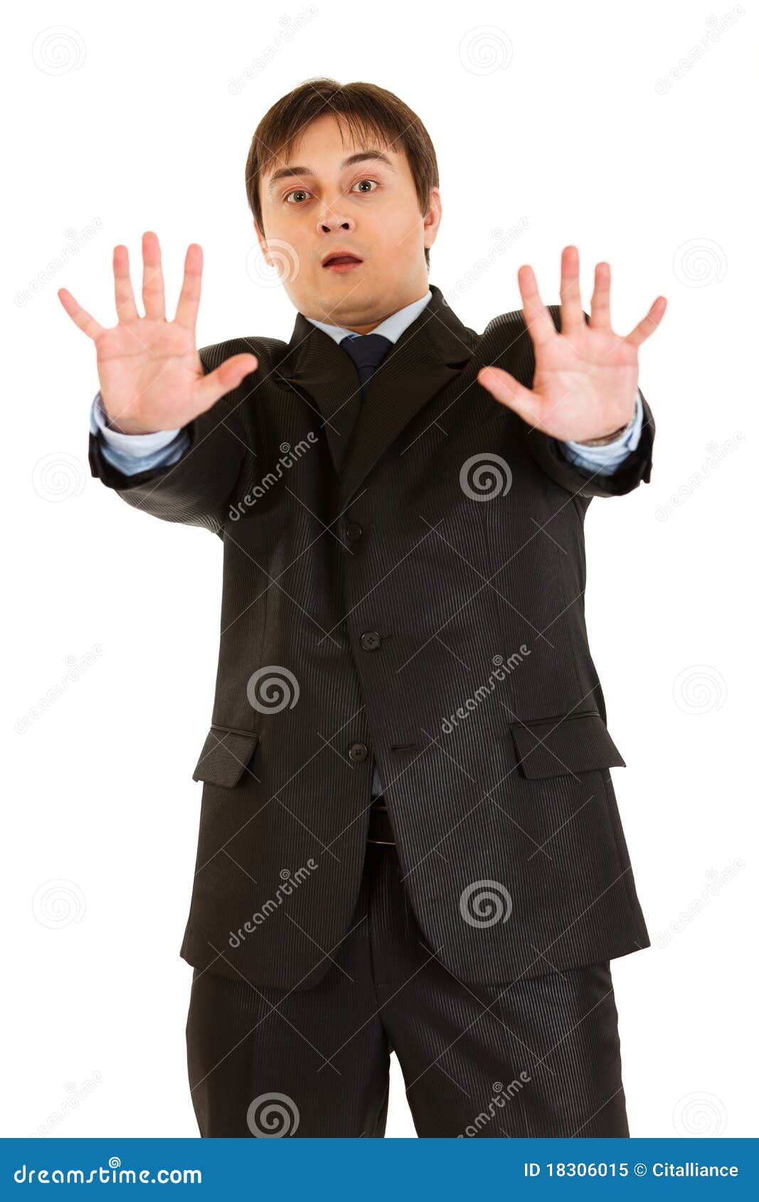 Portrait of Scared Young Businessman Stock Image - Image of manager ...