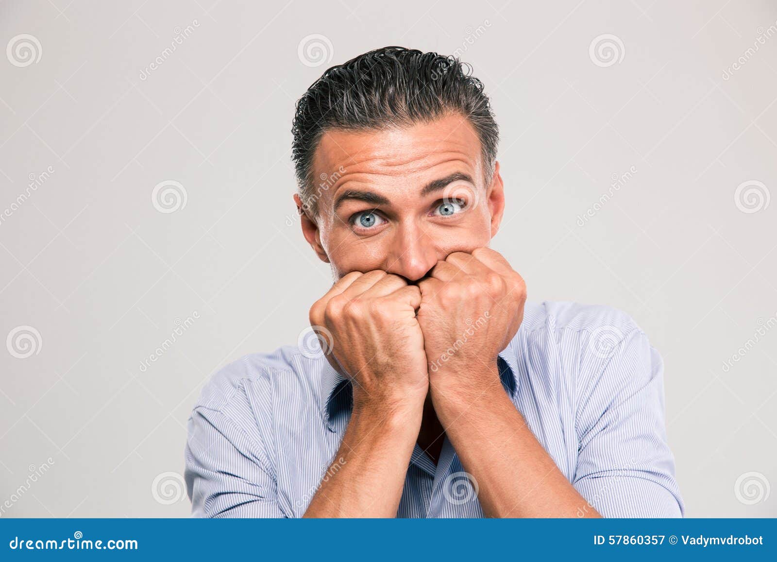 Portrait Of A Scared Young Man Stock Image - Image of amazed, funny ...