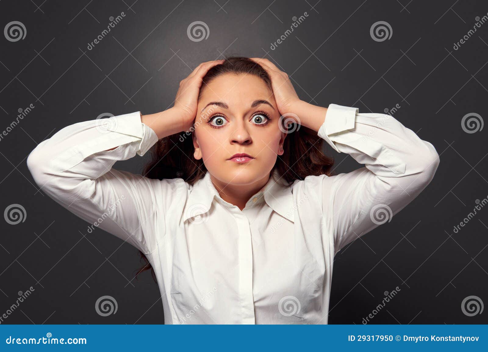 Portrait of Scared Young Woman Stock Photo - Image of problem ...