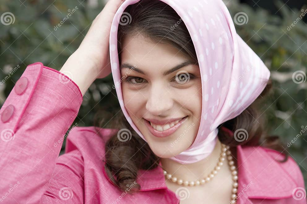 Portrait with Scarf stock image. Image of girl, flirting - 24876071