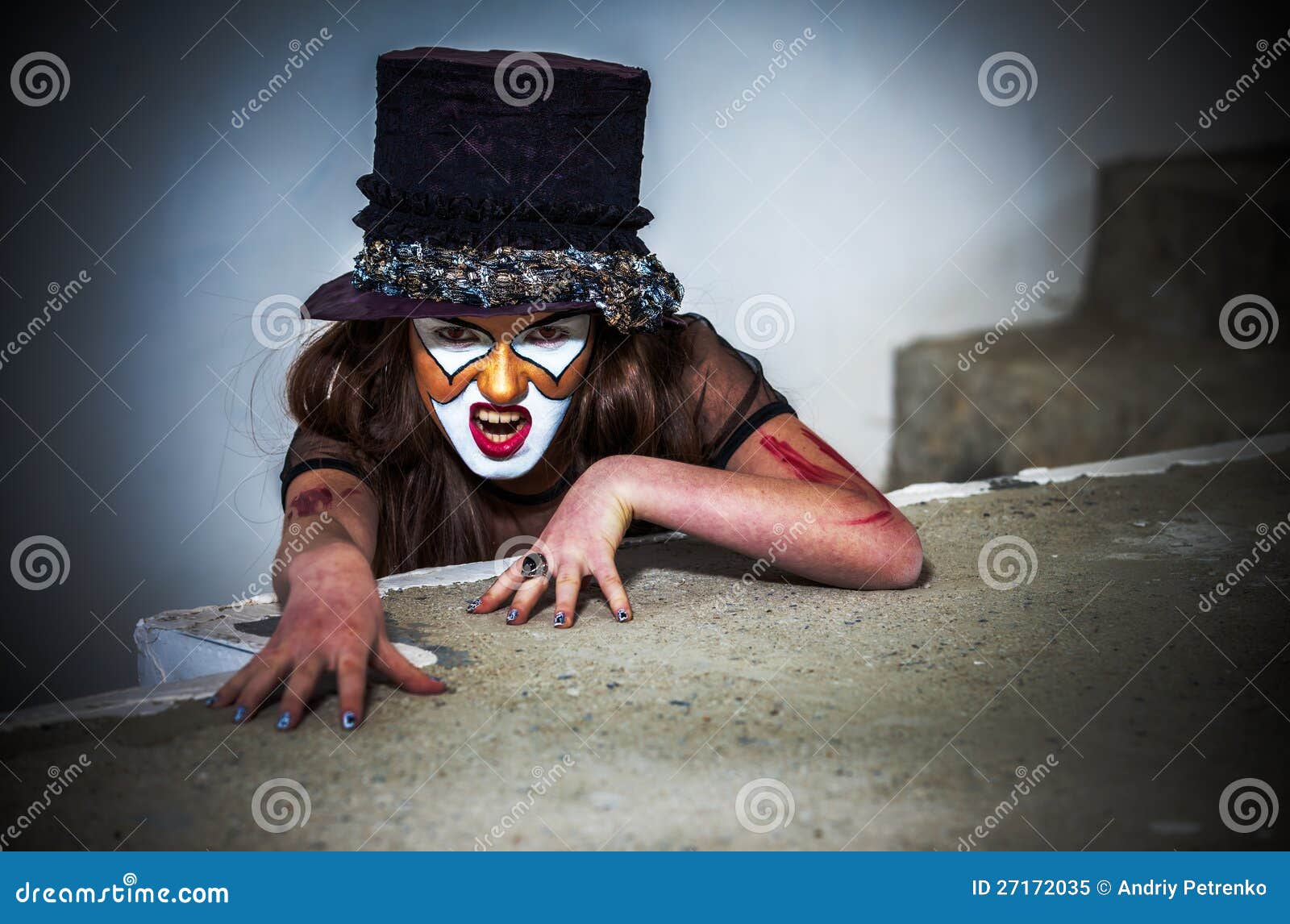 Portrait Scary Monster Clown Stock Image - Image of artistic, demon ...