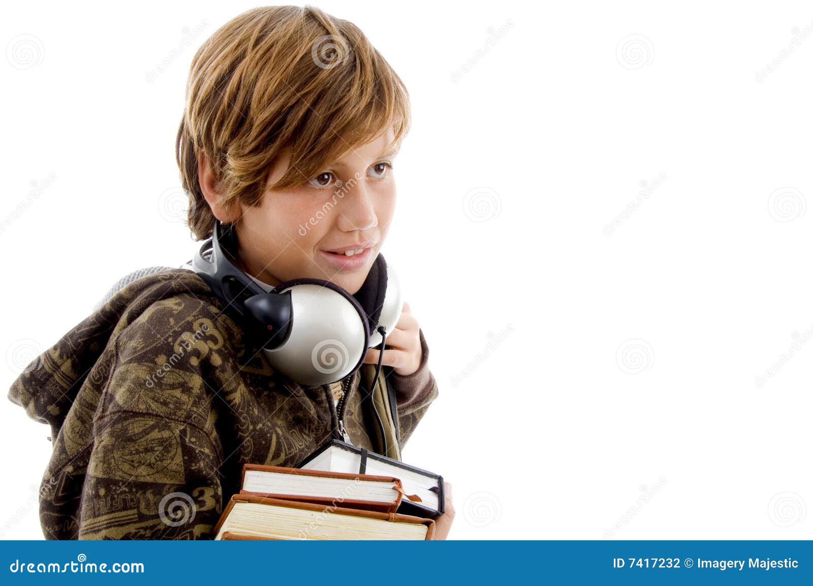 Portrait of School Boy with Headset Stock Photo - Image of learn ...