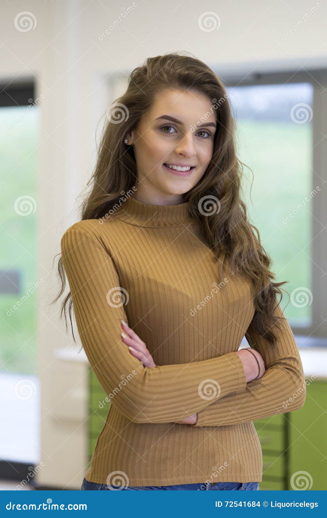 Portrait of a school girl stock photo. Image of toothy - 72541684