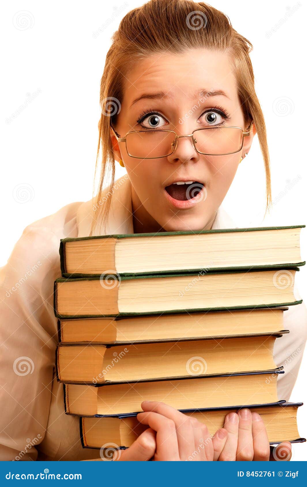 Portrait of Schoolgirl with Books Stock Image - Image of books ...