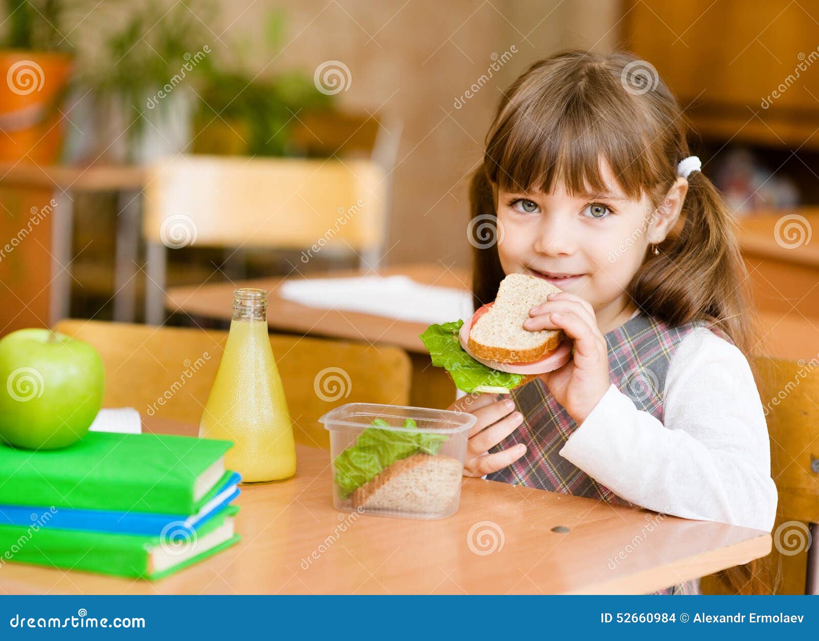 Portrait Of Schoolgirl Pointing At Map In Classroom Royalty-Free Stock ...