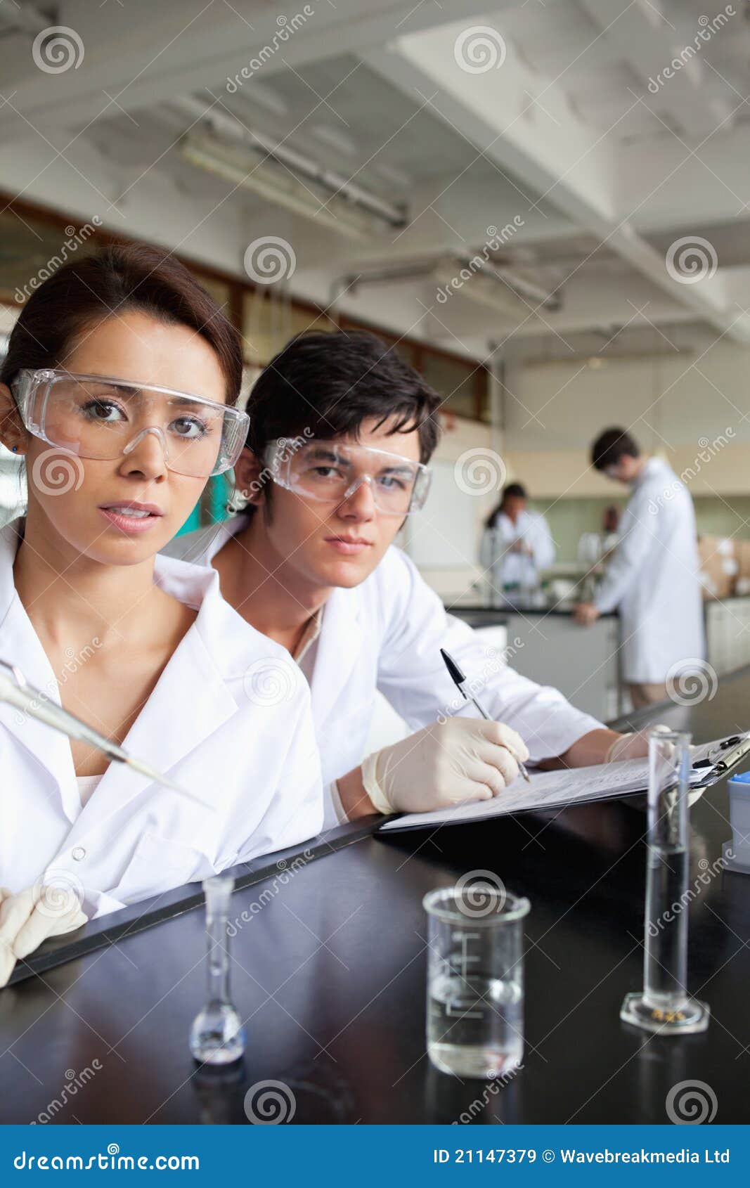 Portrait of Science Students Working Stock Image - Image of pipette ...