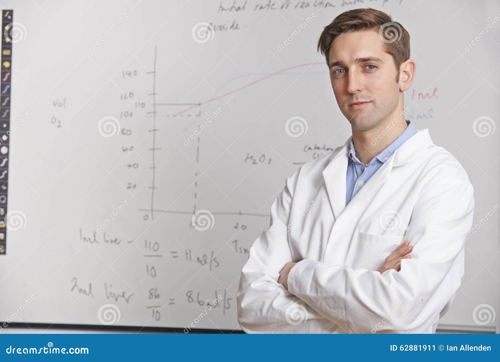 Portrait of Science Teacher Standing in Front of Whitebaord Stock Image ...
