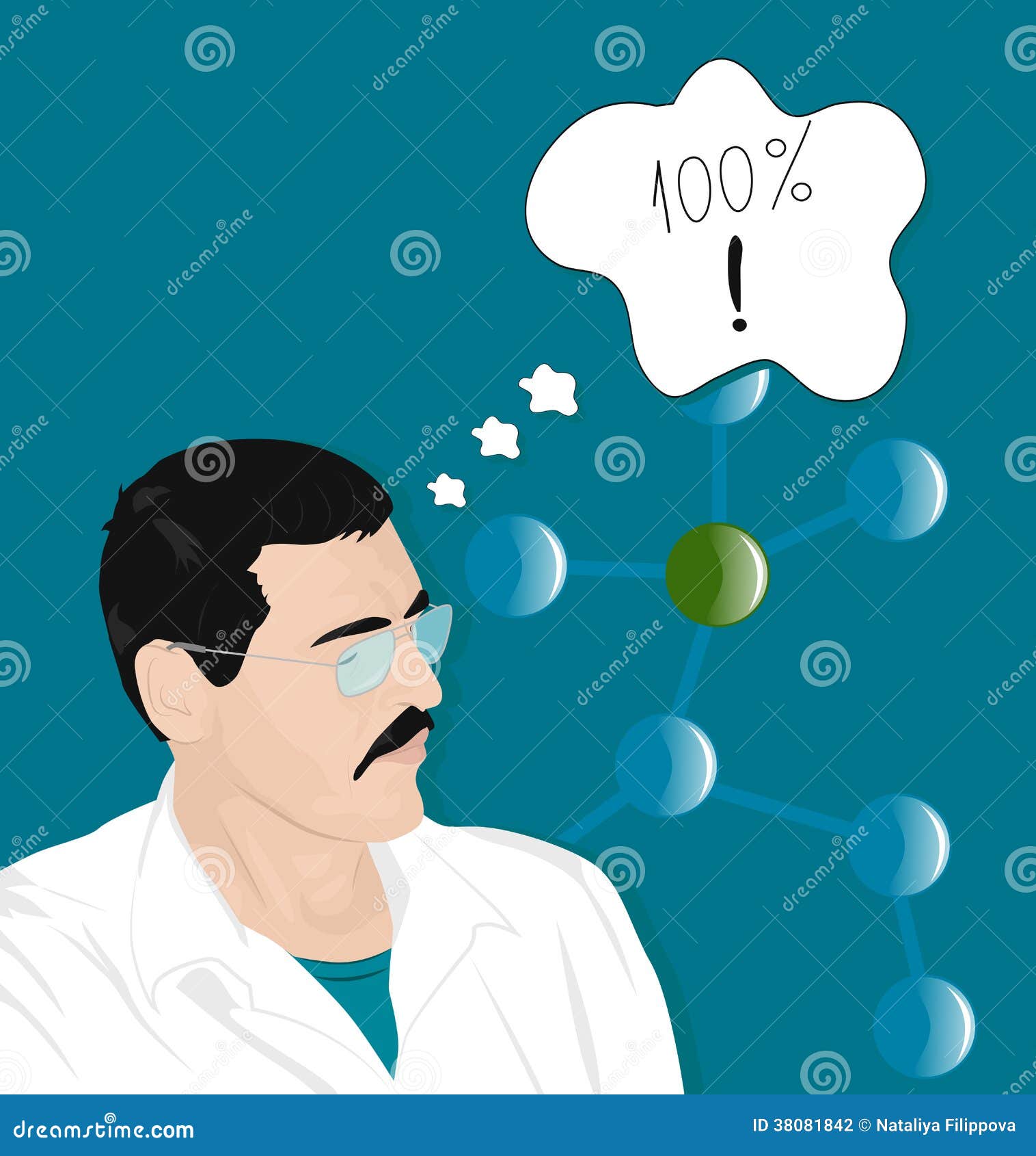 Portrait of a scientist stock vector. Illustration of abstract - 38081842