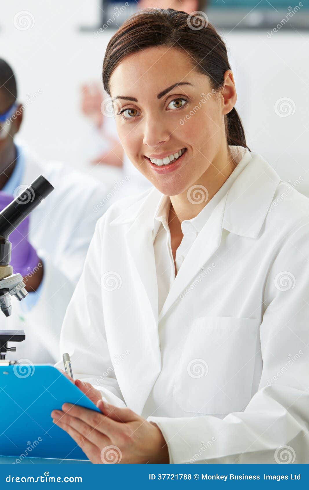 Portrait of Scientist with Clipboard in Laboratory Stock Photo - Image ...