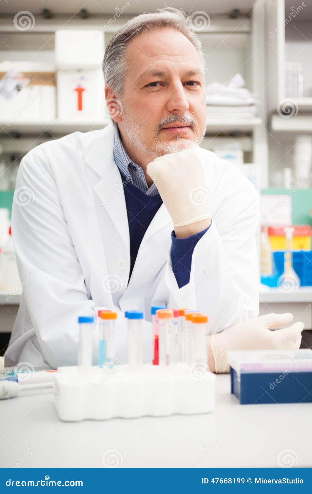 Portrait of a Scientist in His Laboratory Stock Image - Image of ...