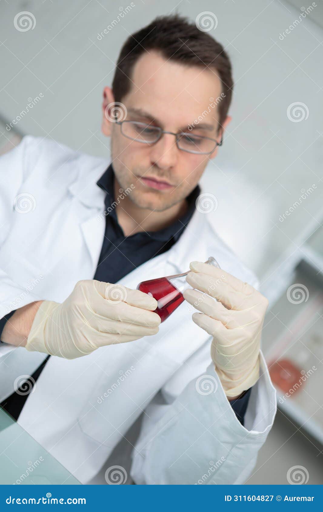 Portrait Scientist Mixing Solution Stock Image - Image of ambitious ...