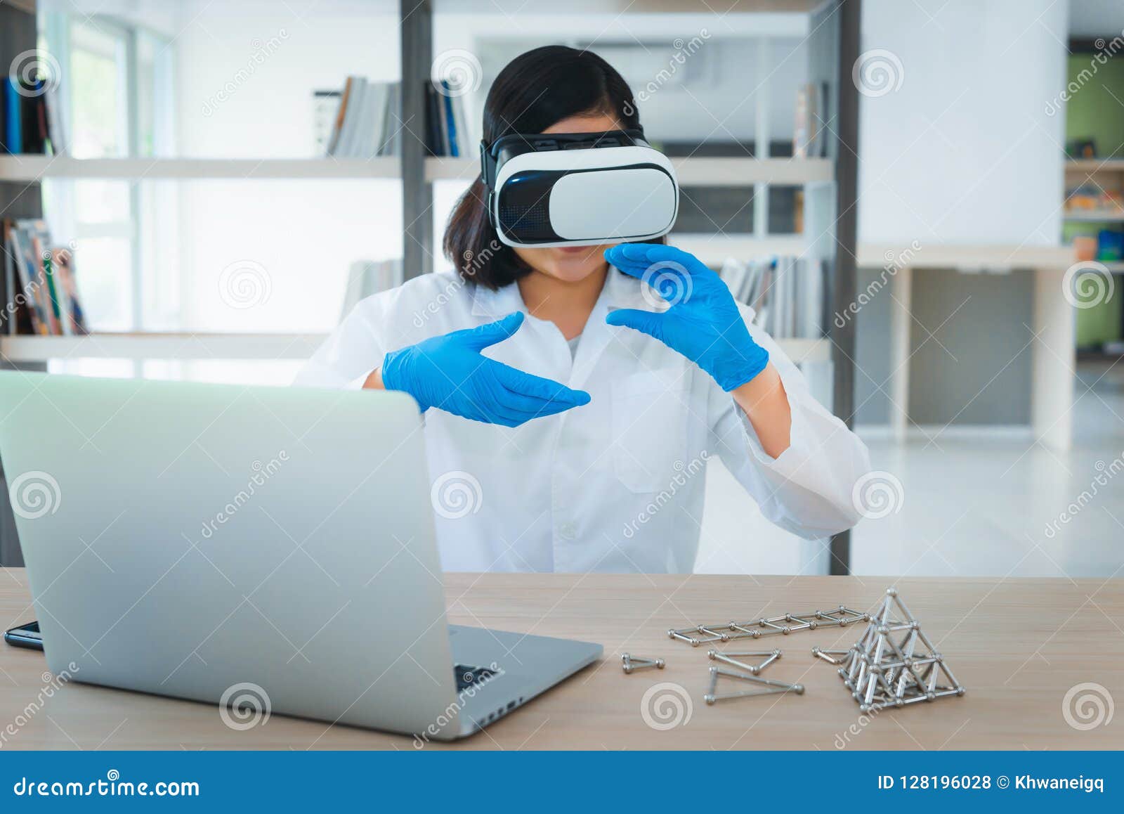 Portrait of Scientist is Using Virtual Reality Technology To ...