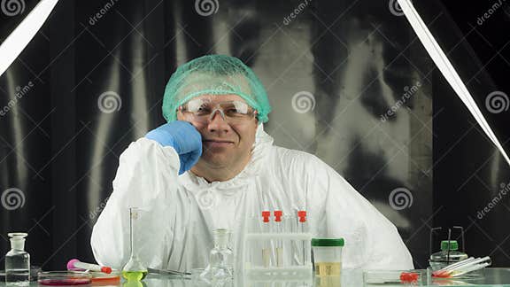 Portrait of a Scientist Working with a Microscope in the Lab Stock ...