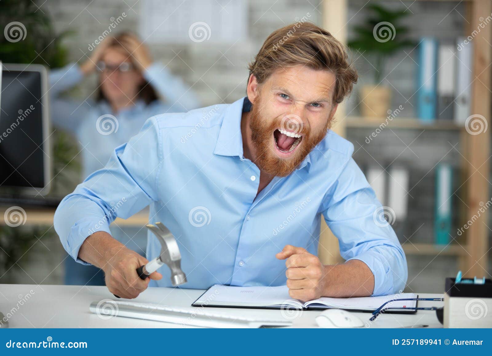 Portrait Screaming Businessman Stock Image - Image of employee, pain ...