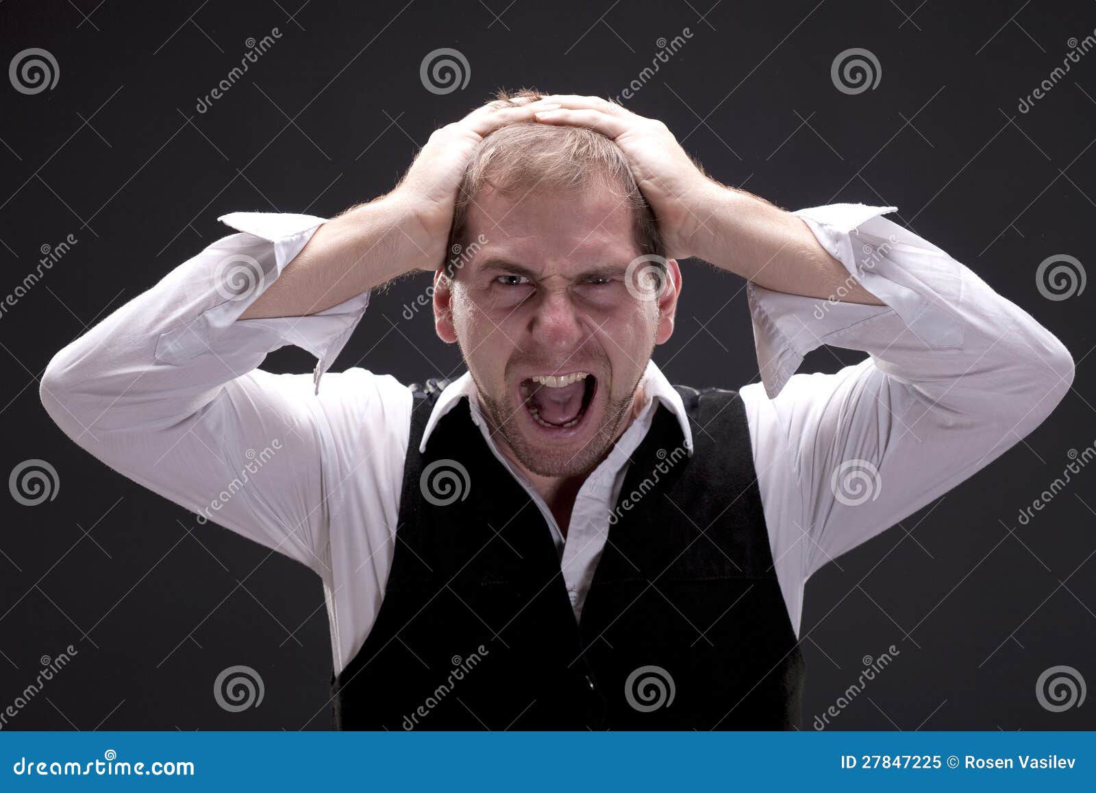 Portrait of a Screaming Man Stock Image - Image of frightening ...