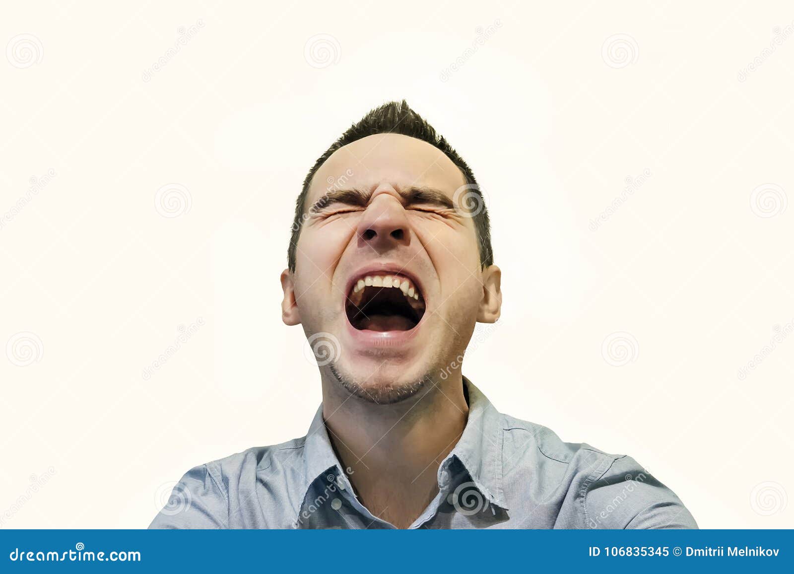 Portrait of screaming man stock image. Image of clamour - 106835345