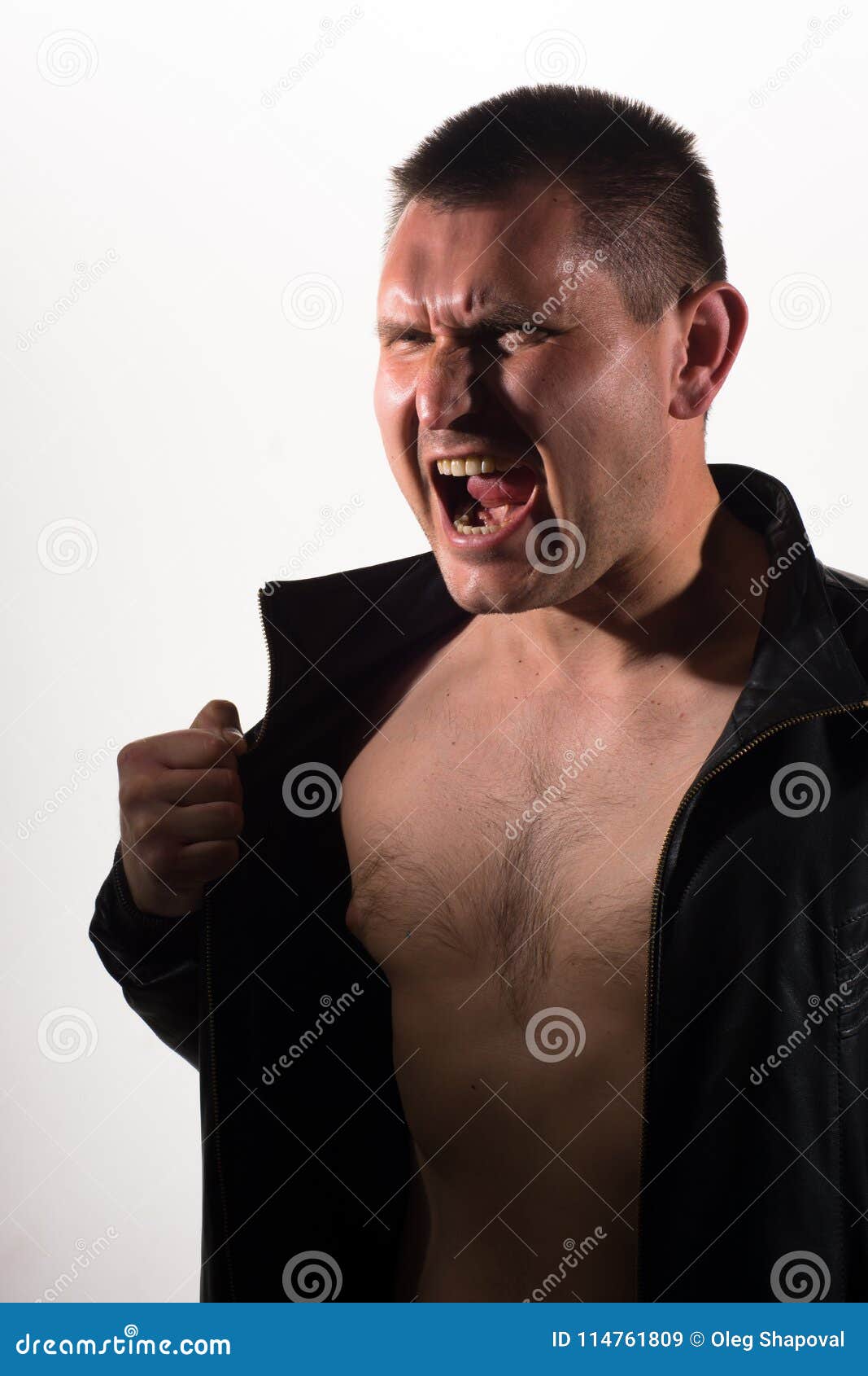 Portrait of a Screaming Man. Stock Image - Image of studio, aggressive ...