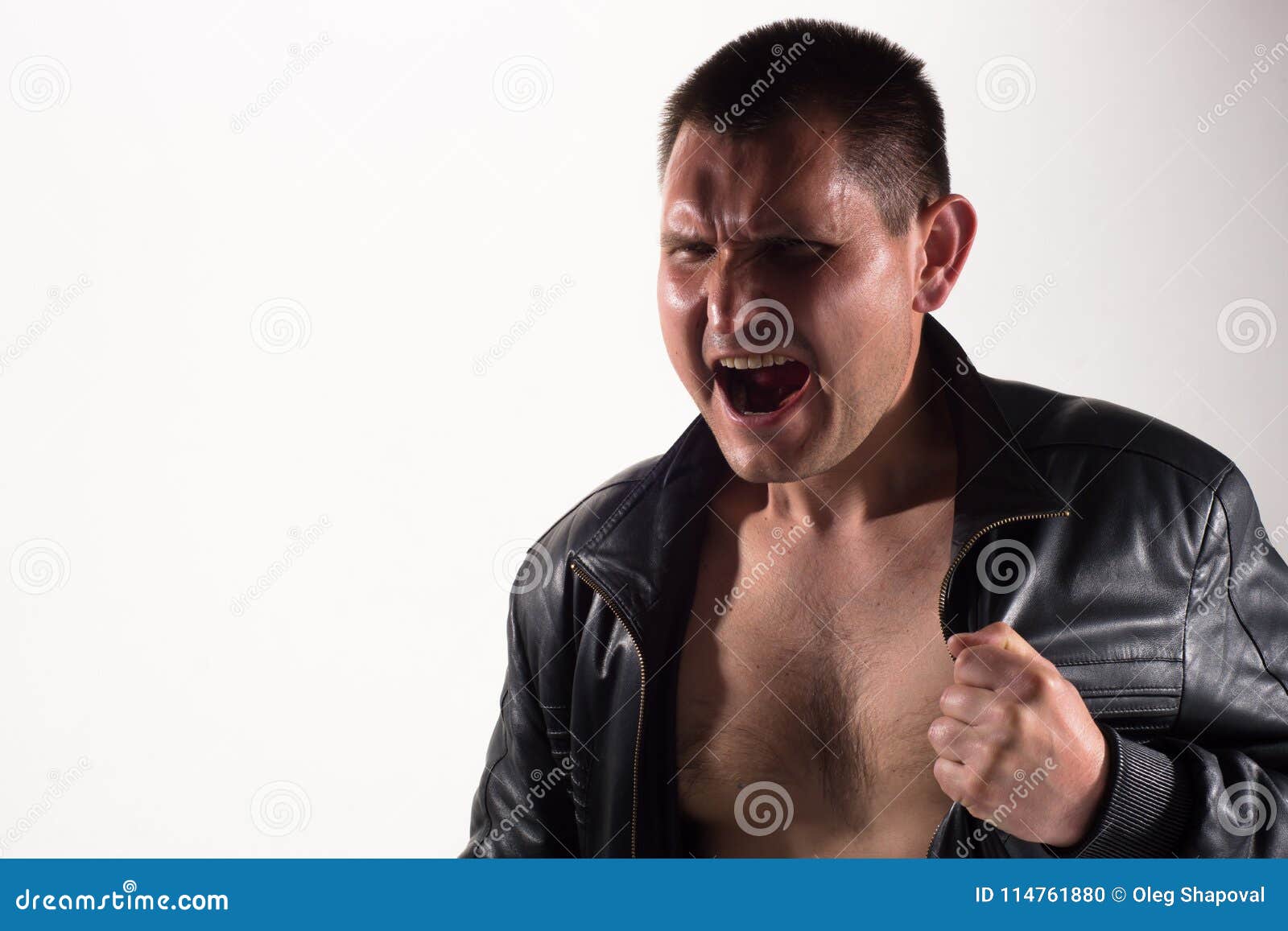 Portrait of a Screaming Man. Stock Photo - Image of silhouette ...