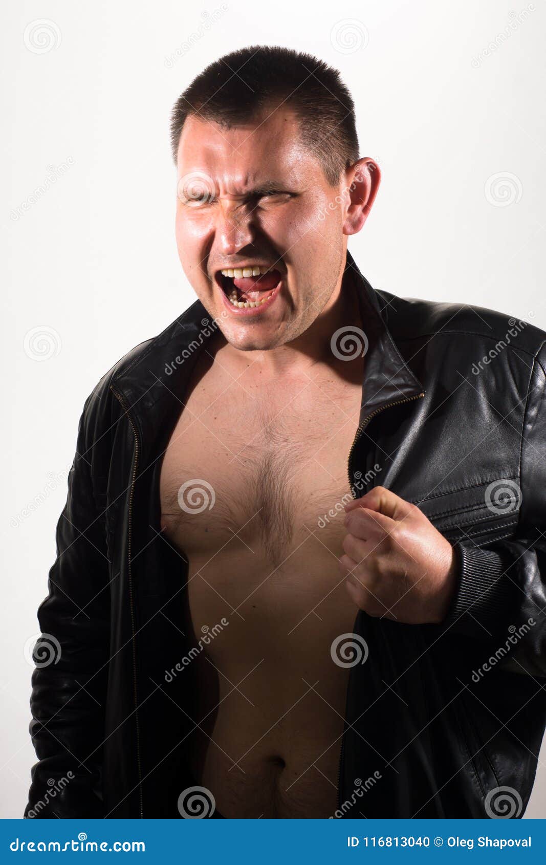 Portrait of a Screaming Man. Stock Photo - Image of white, male: 116813040