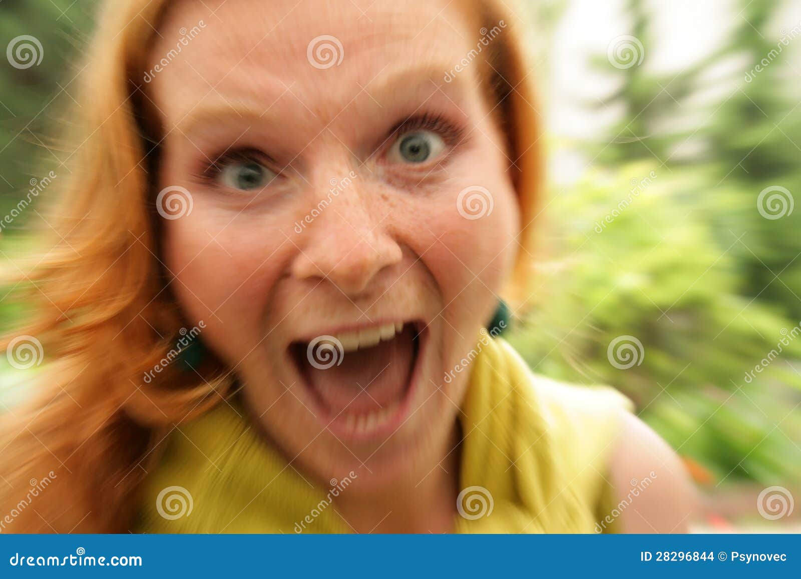 Portrait of Screaming Redhead Girl Stock Photo - Image of face ...