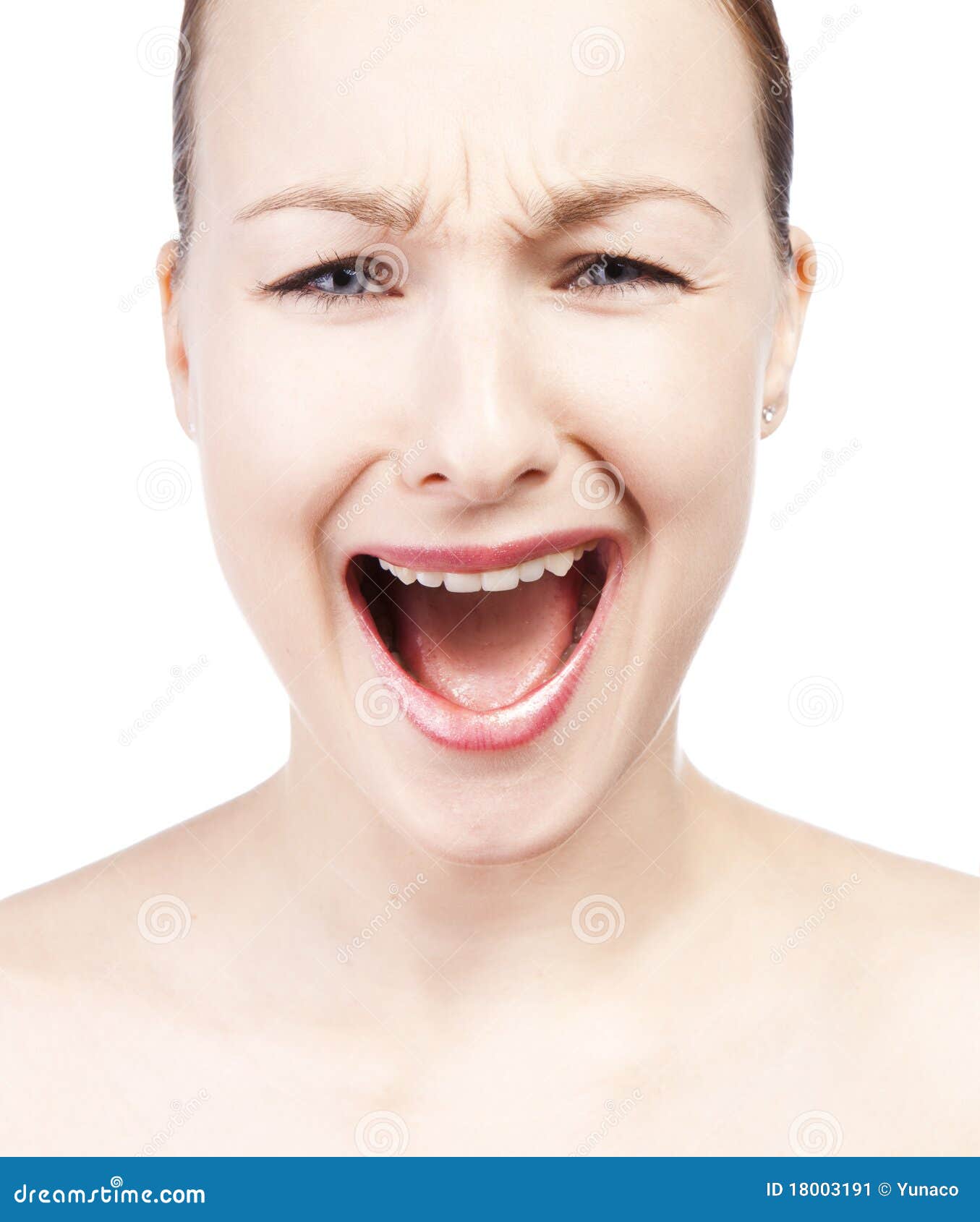 Portrait of Screaming Woman Stock Image - Image of loss, adult: 18003191