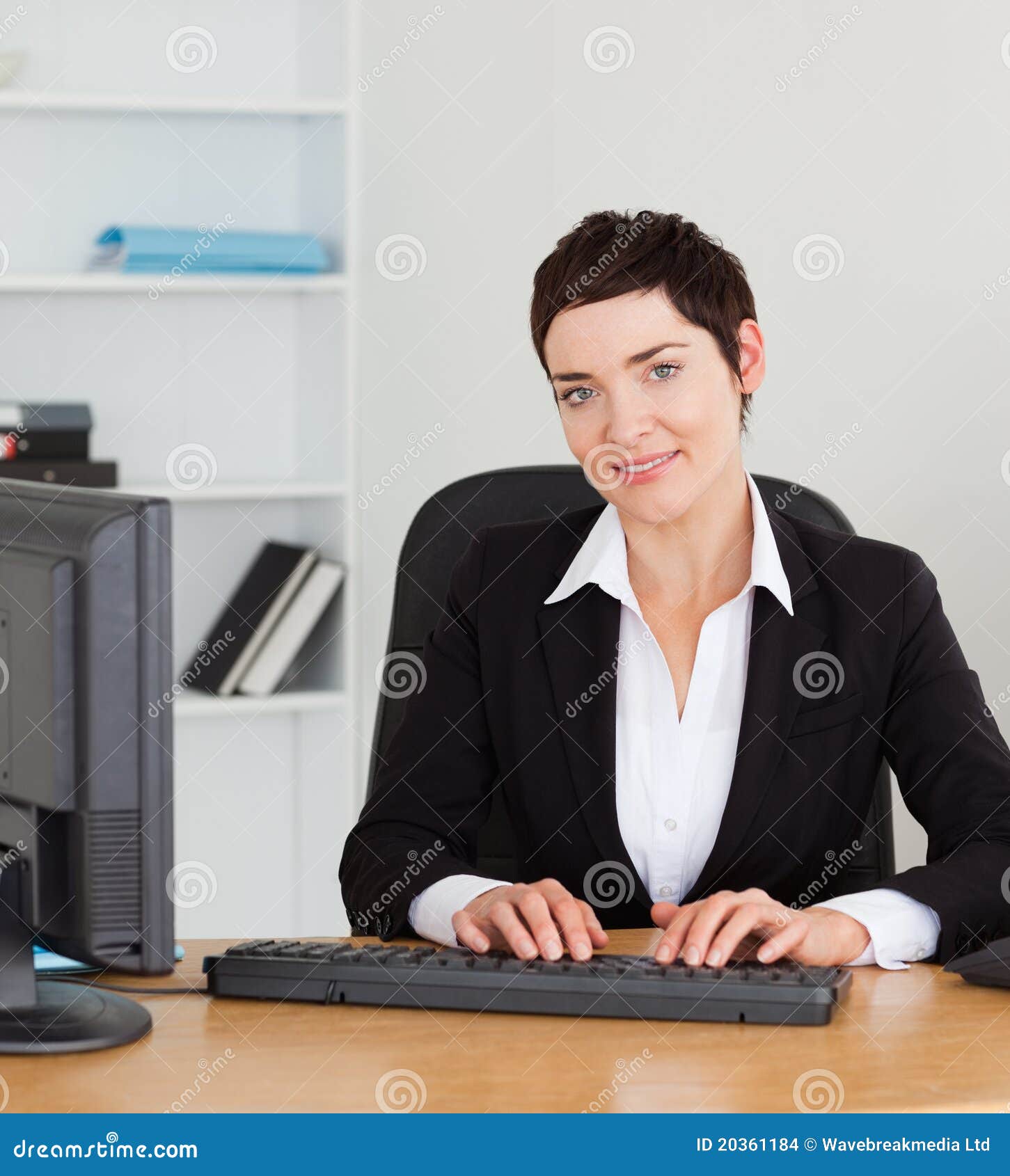 Portrait of a Secretary Typing on Her Keybord Stock Photo - Image of ...