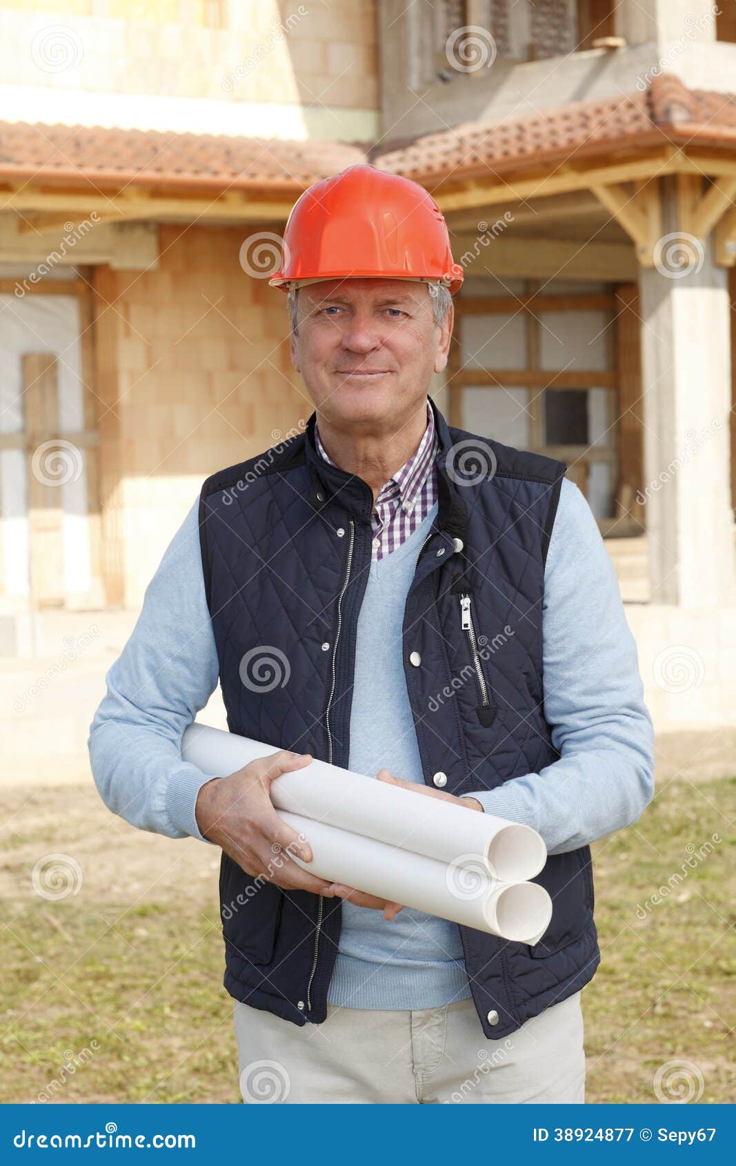 Portrait of Senior Architect Stock Image - Image of professional ...