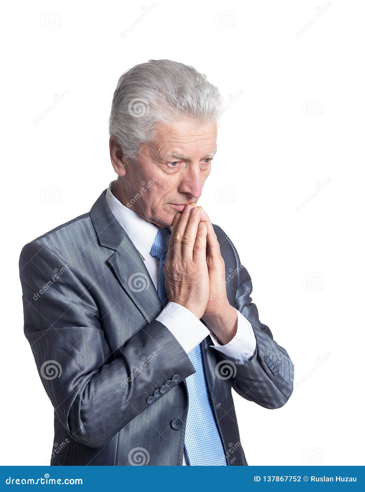 Portrait of Senior Businessman in Formal Suit Praying Stock Photo ... Portrait of Senior Businessman in Formal Suit Praying Stock Photo ...