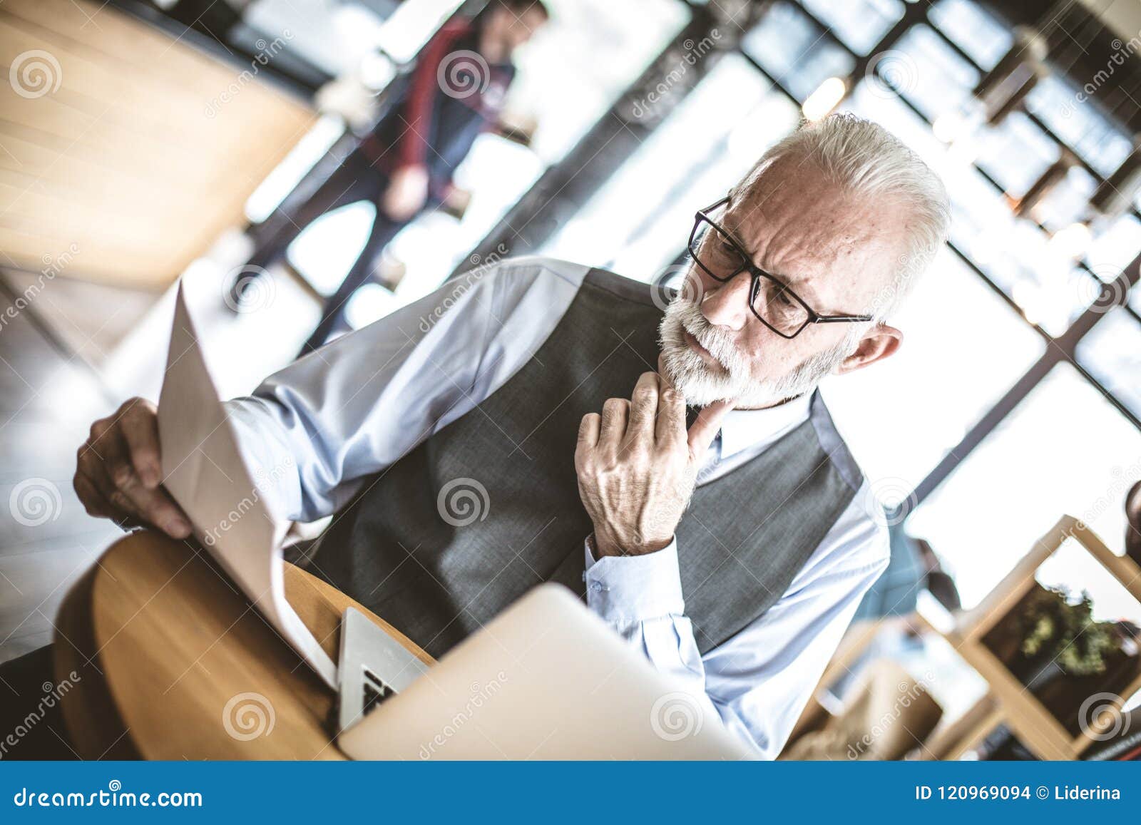 Portrait of Senior Businessman Working at His Office. Stock Photo ... Portrait of Senior Businessman Working at His Office. Stock Photo ...