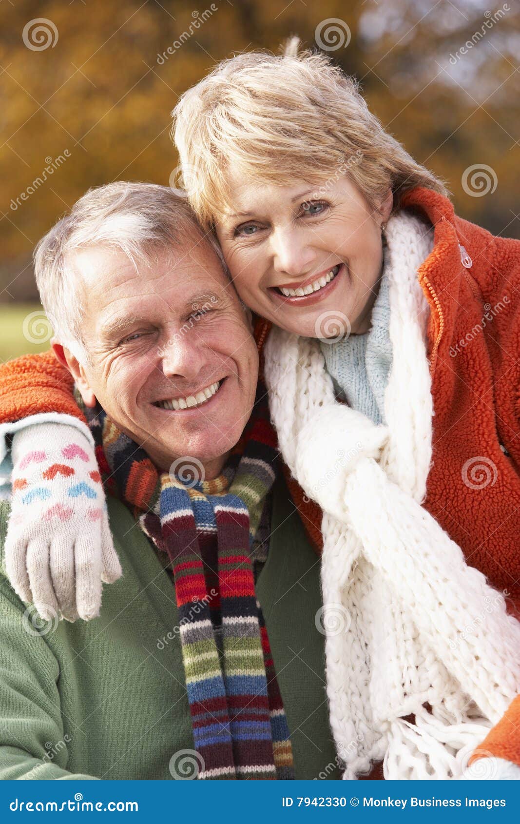 Portrait of Senior Couple Hugging Stock Photo - Image of camera, happy ...