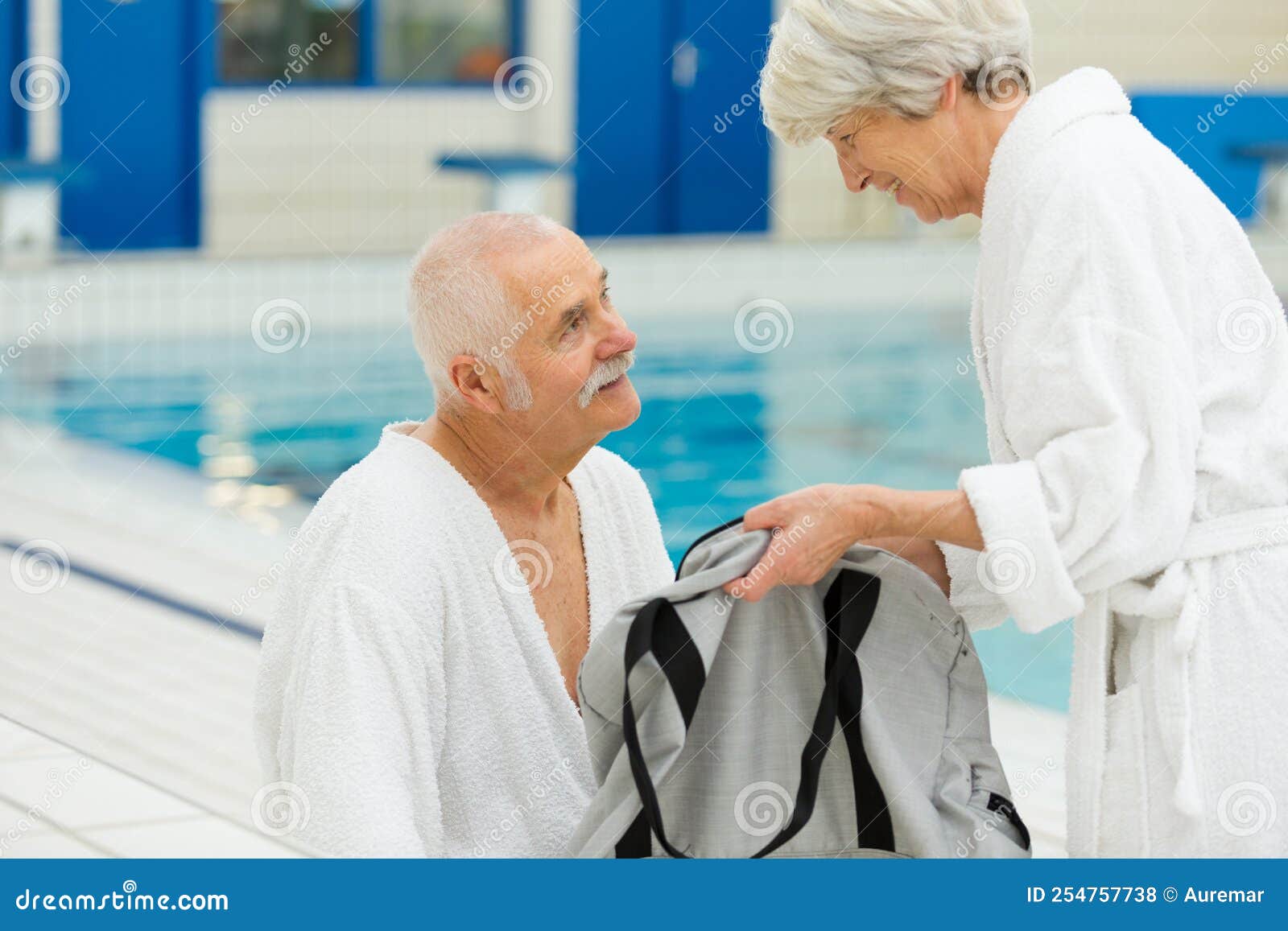 Portrait Senior Couple in Spa Center Stock Photo - Image of caucasian ...