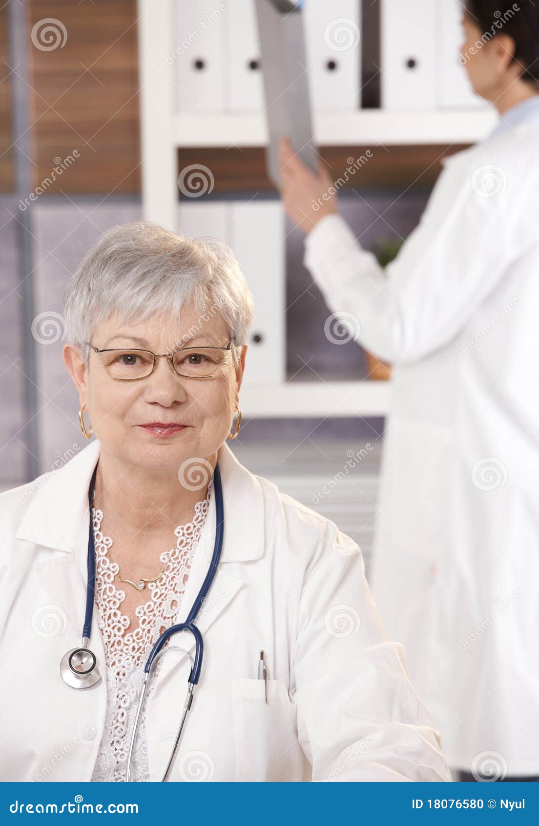 Portrait of Senior Doctor in Office Stock Photo - Image of american ...