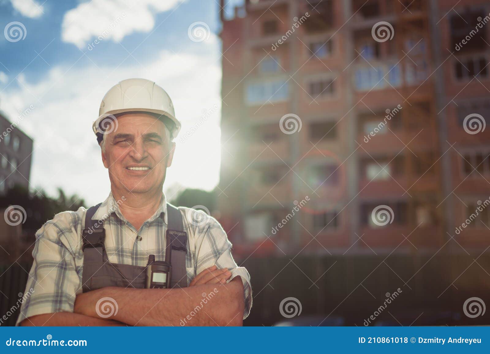 Portrait Senior Engineer at a Construction Site Stock Photo - Image of ...